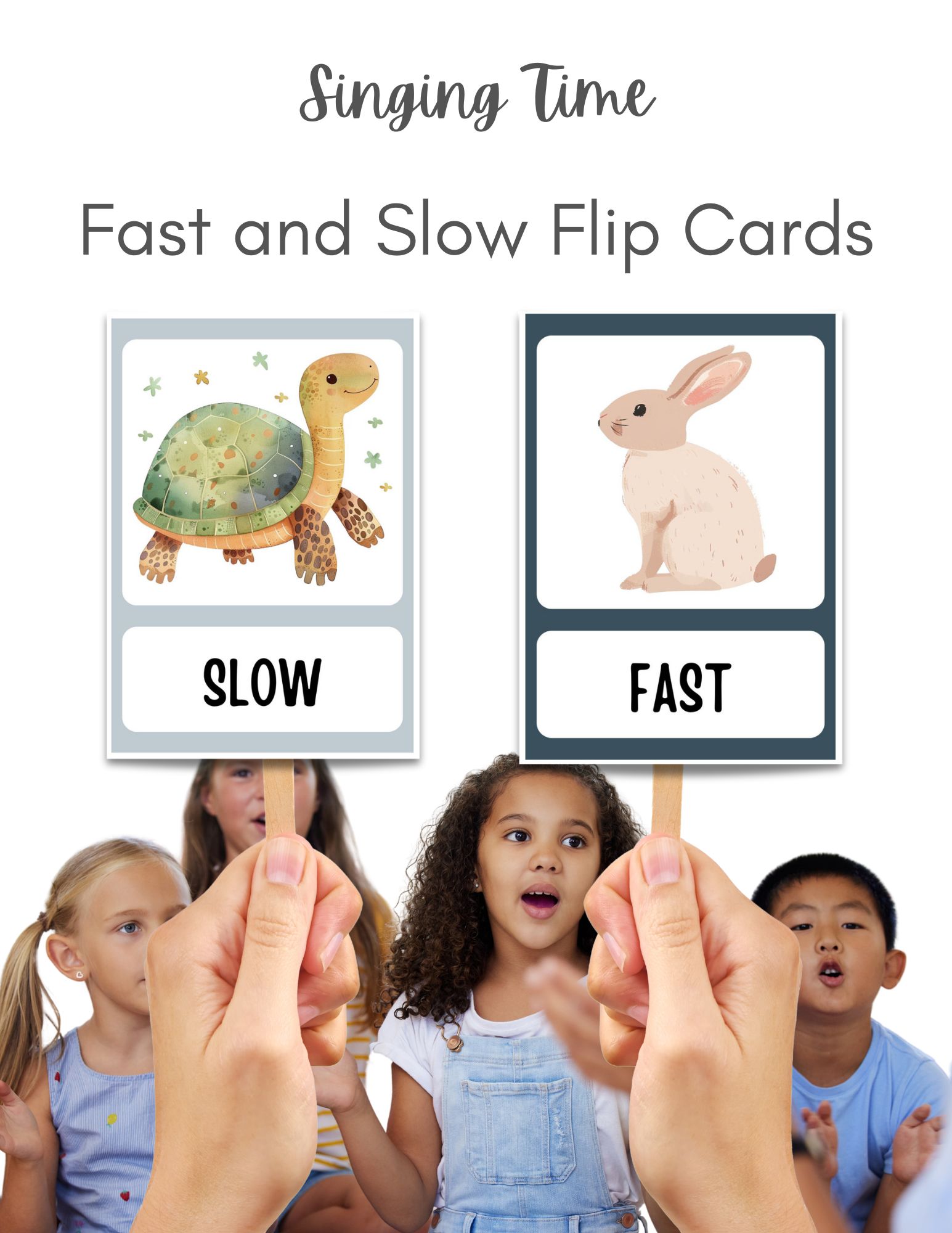 Free! Fast and Slow Singing Time Flip Cards - Primary Singing Time