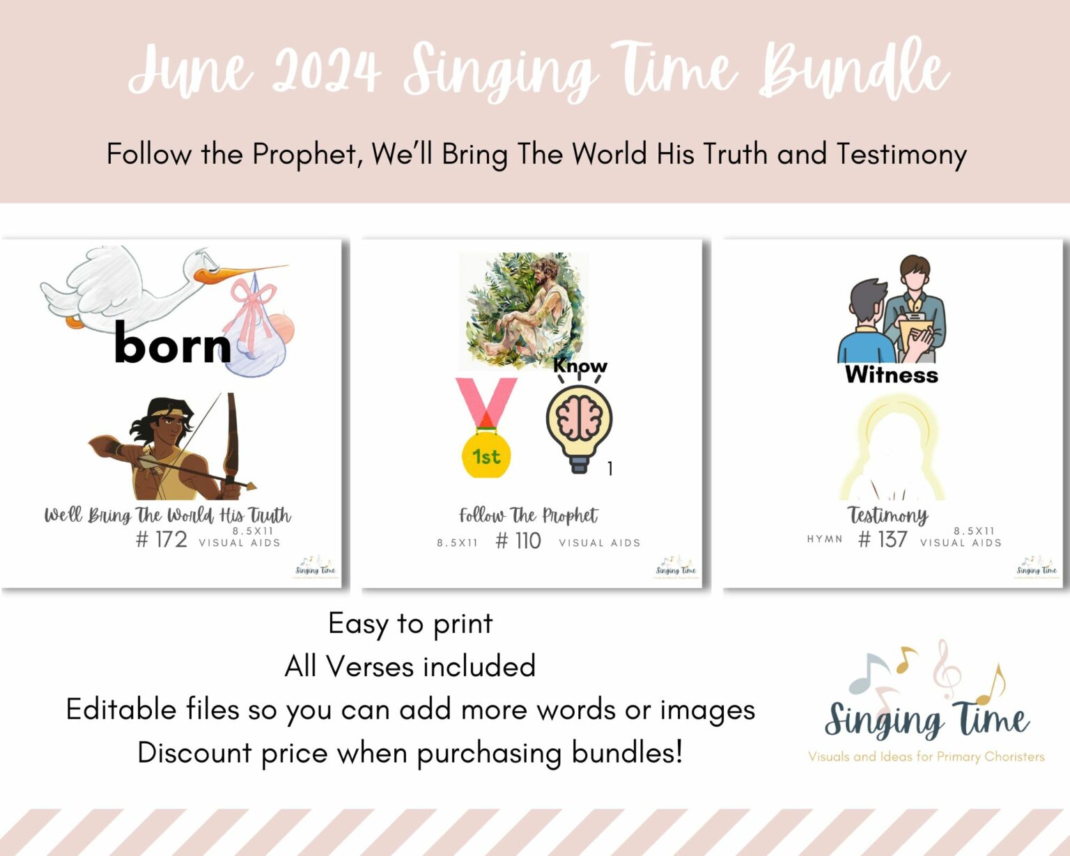 June 2024 Singing Time Songs, Helps and Ideas - Primary Singing Time